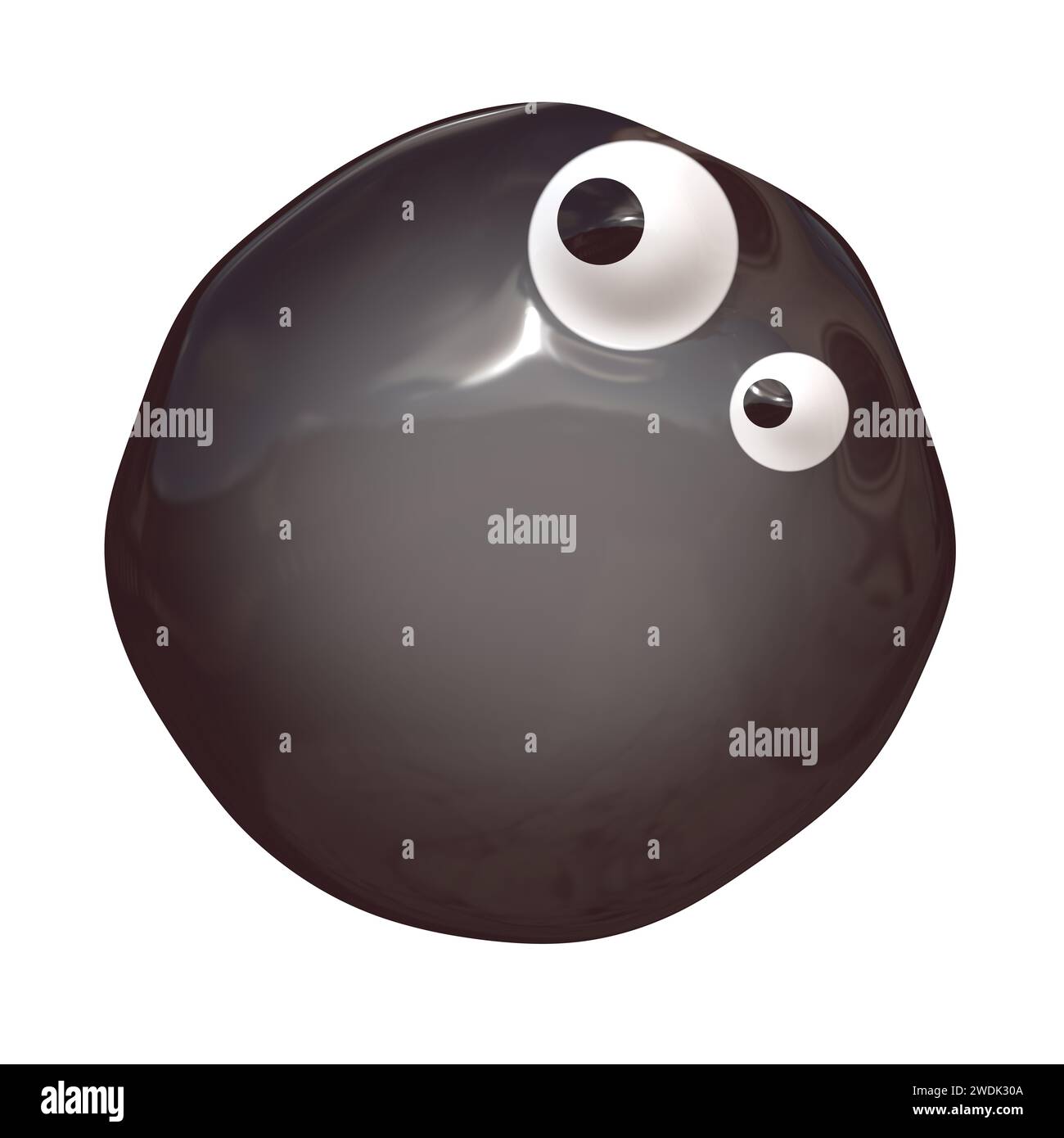 Abstract shaped plastic blot with eyes on white background. Texture for ...