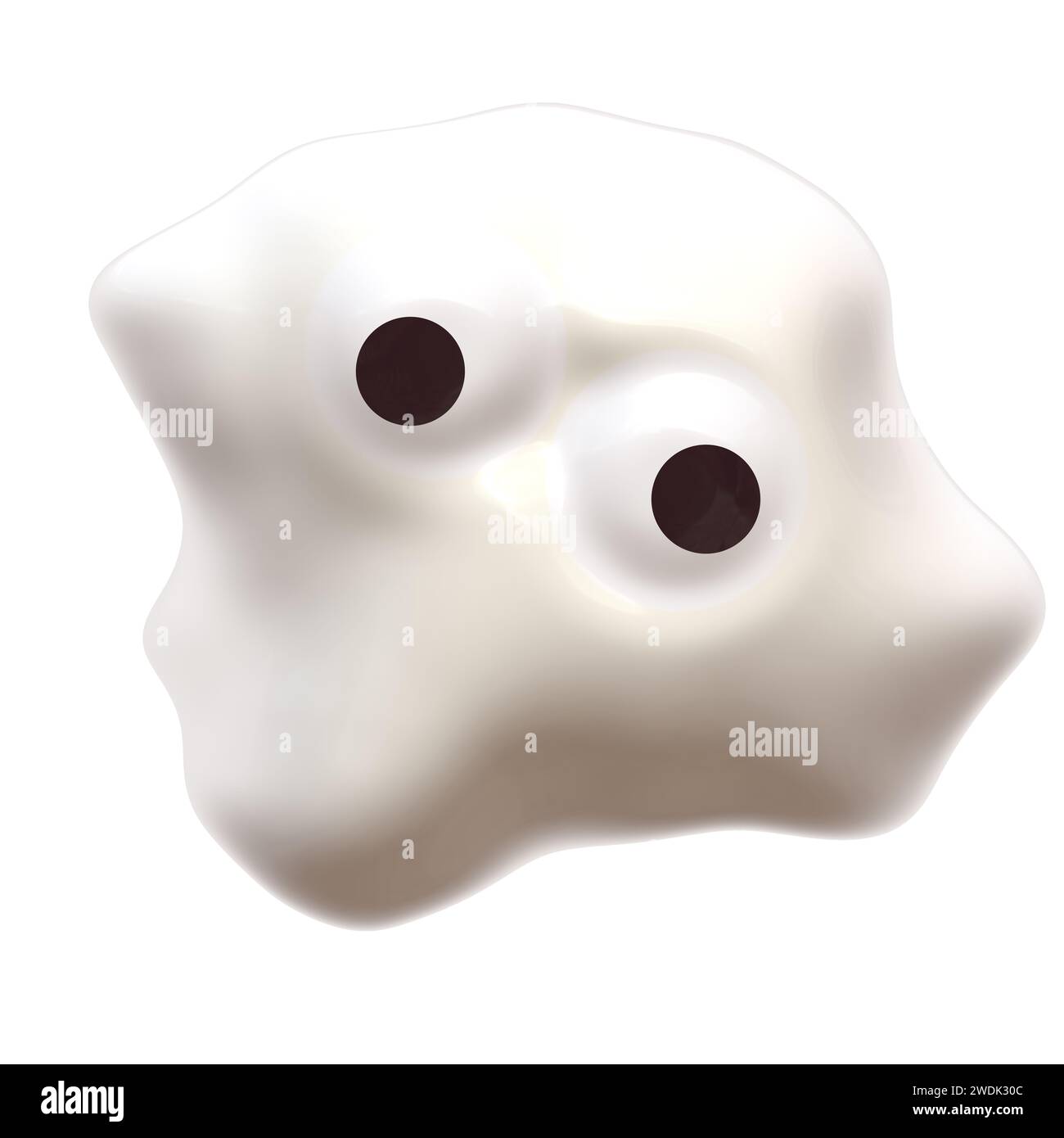 Abstract shaped plastic blot with eyes on white background. Texture for ...