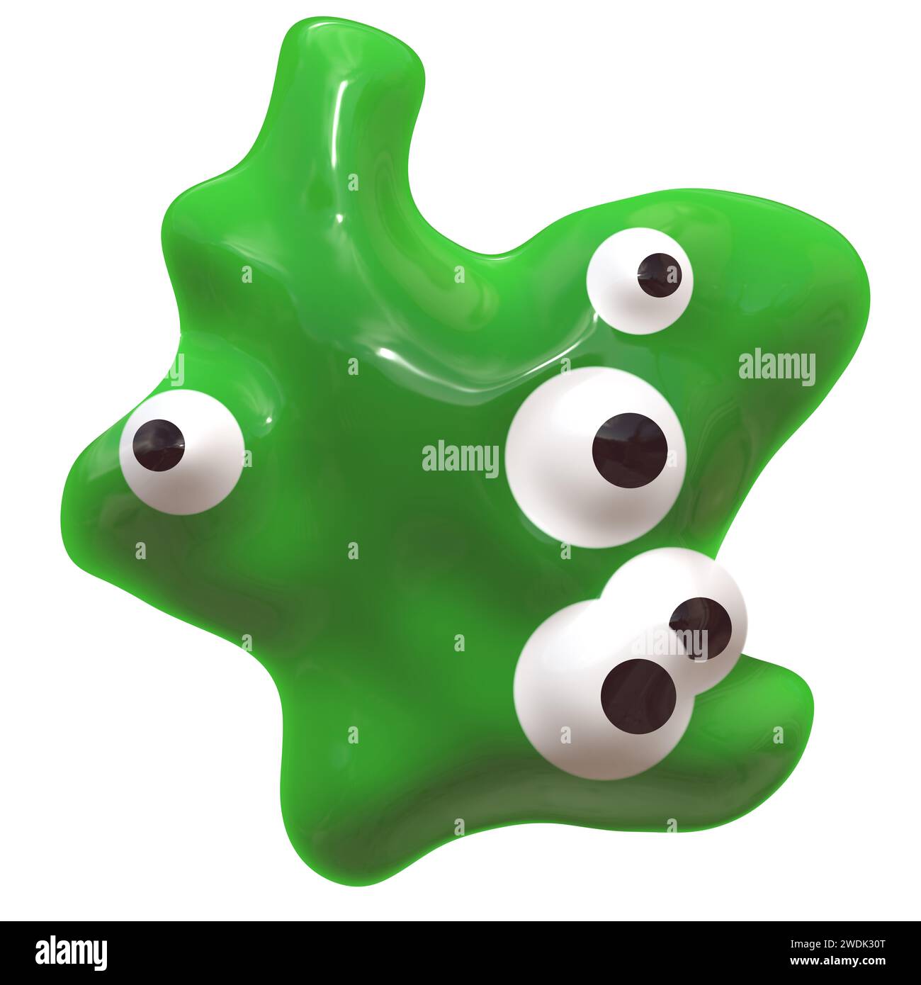 Abstract shaped plastic blot with eyes on white background. Texture for ...