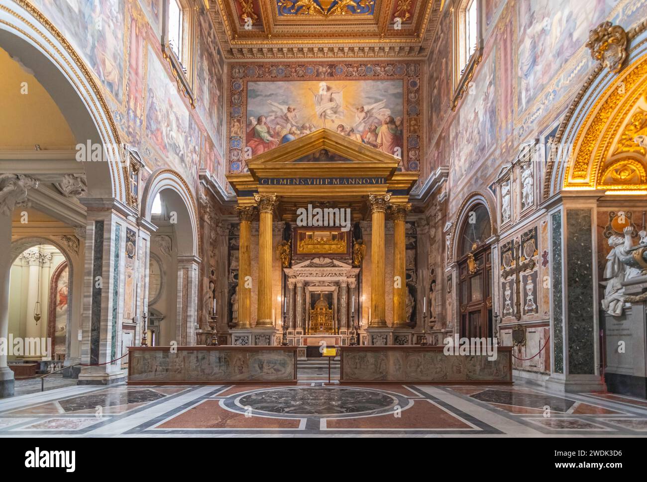 Rome, Italy - 26 July 2023: Interior of the Basilica of Saint John ...