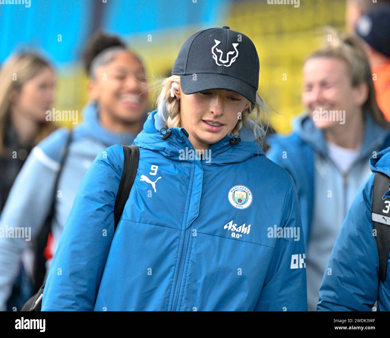 Chloe Kelly of Manchester City Women arrives ahead of the match, during ...