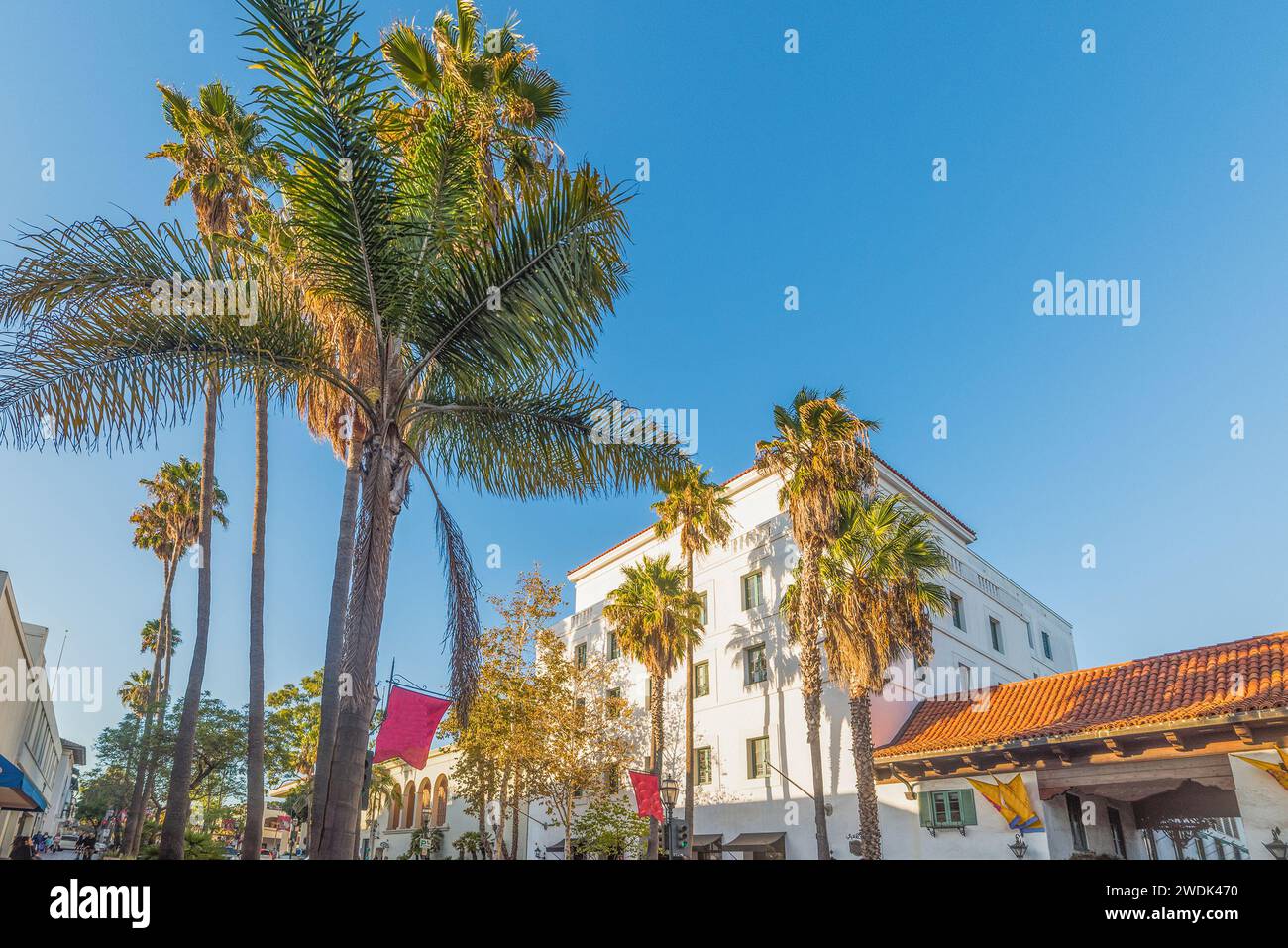 State street in Santa Barbara on a clear day, California Stock Photo ...