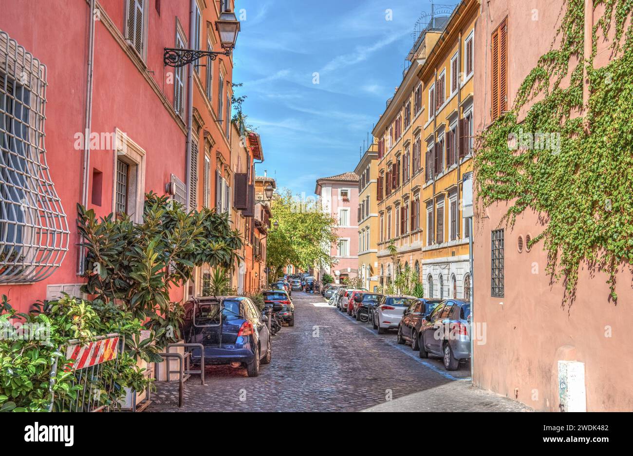 Via del Mattonato in Trastevere. Rome, Italy Stock Photo - Alamy