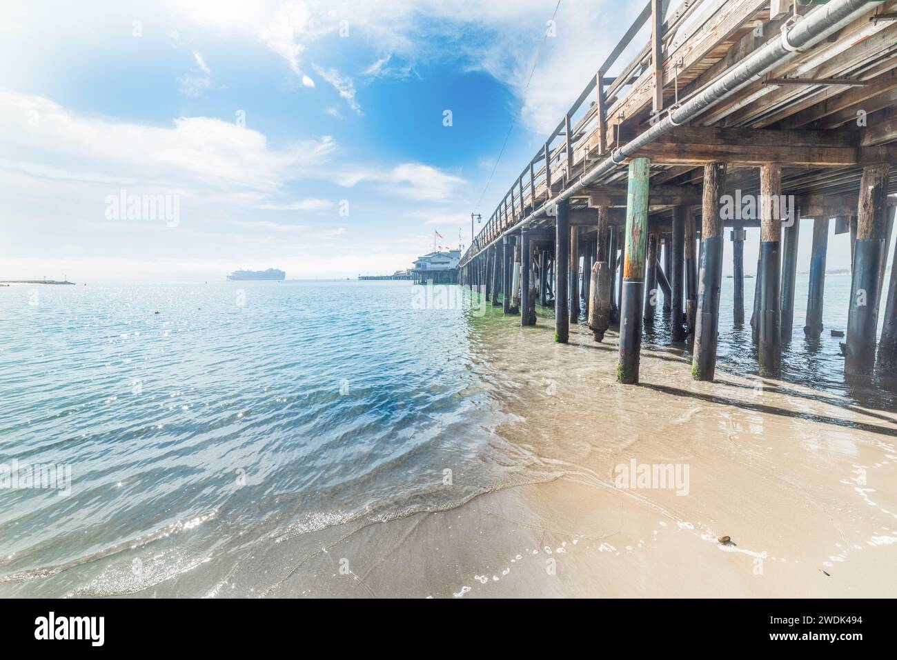 Wooden pier in Santa Barbara shore, California Stock Photo - Alamy