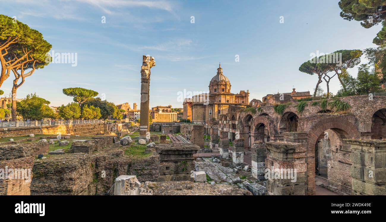 World famous Imperial Fora in Rome at sunset, Italy Stock Photo - Alamy