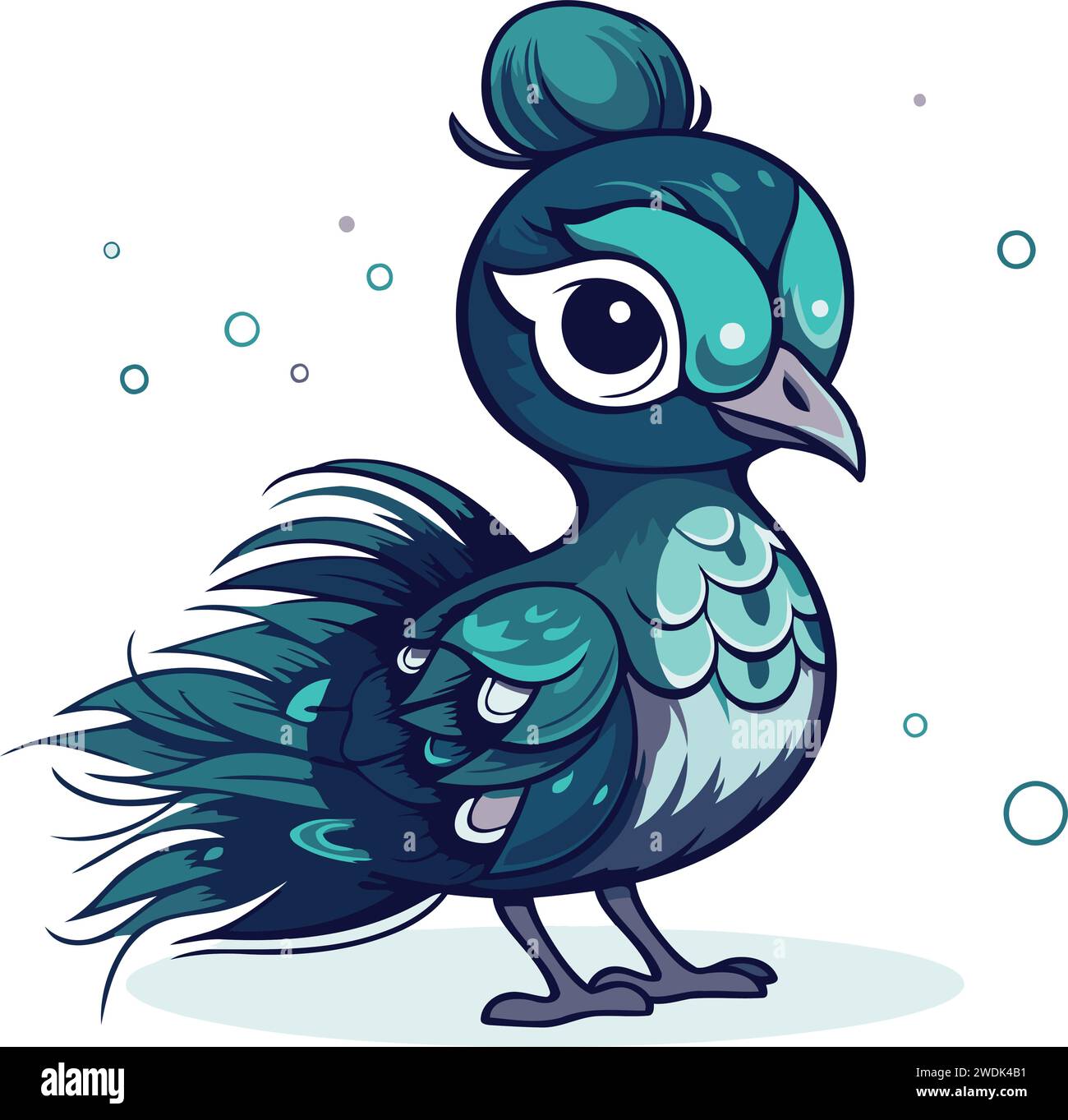 Illustration Of A Cute Peacock On A White Background Vector Illustration Stock Vector Image