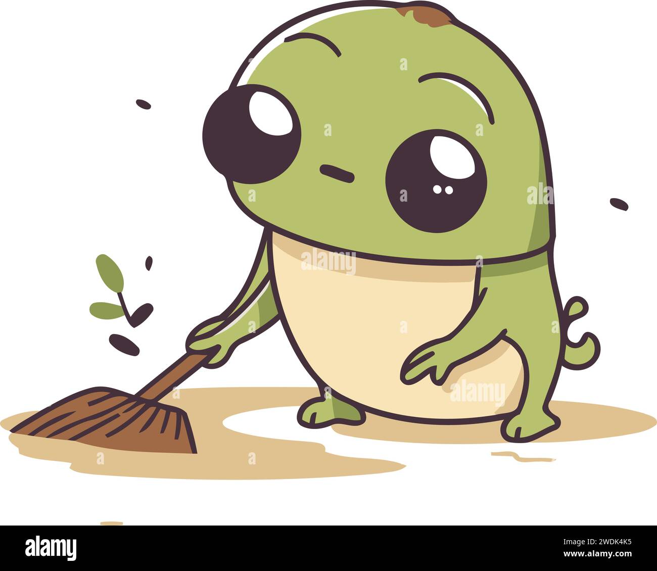 Frog and broom Stock Vector Images - Alamy