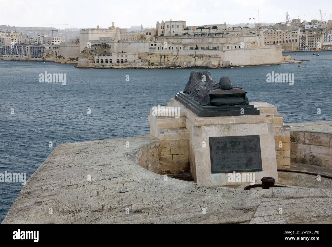 The Siege Bell Memorial at Valletta in Malta Stock Photo - Alamy