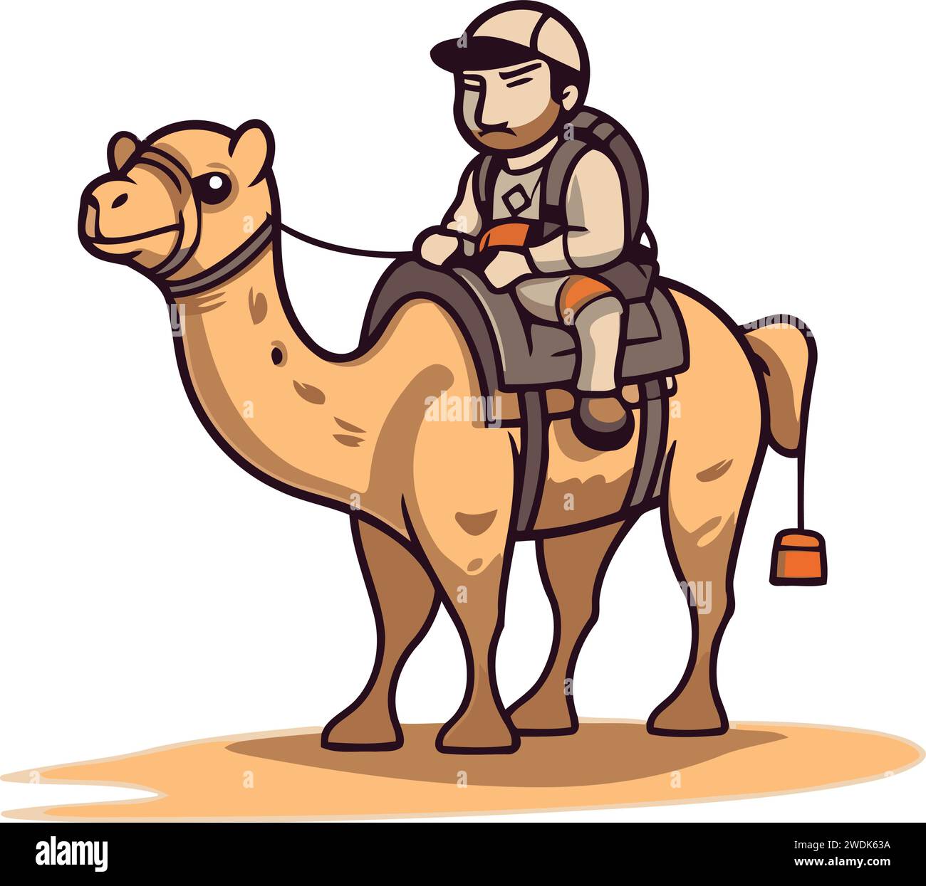 Bactrian camel with rider Stock Vector Images - Alamy