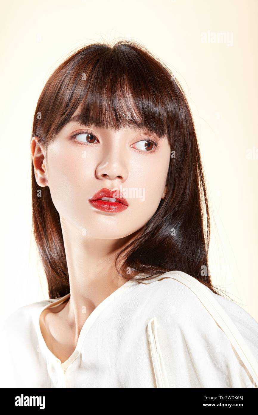 Beautiful Asian women's faces, faces for makeup, face cosmetics advertising, hi res Stock Photo ...