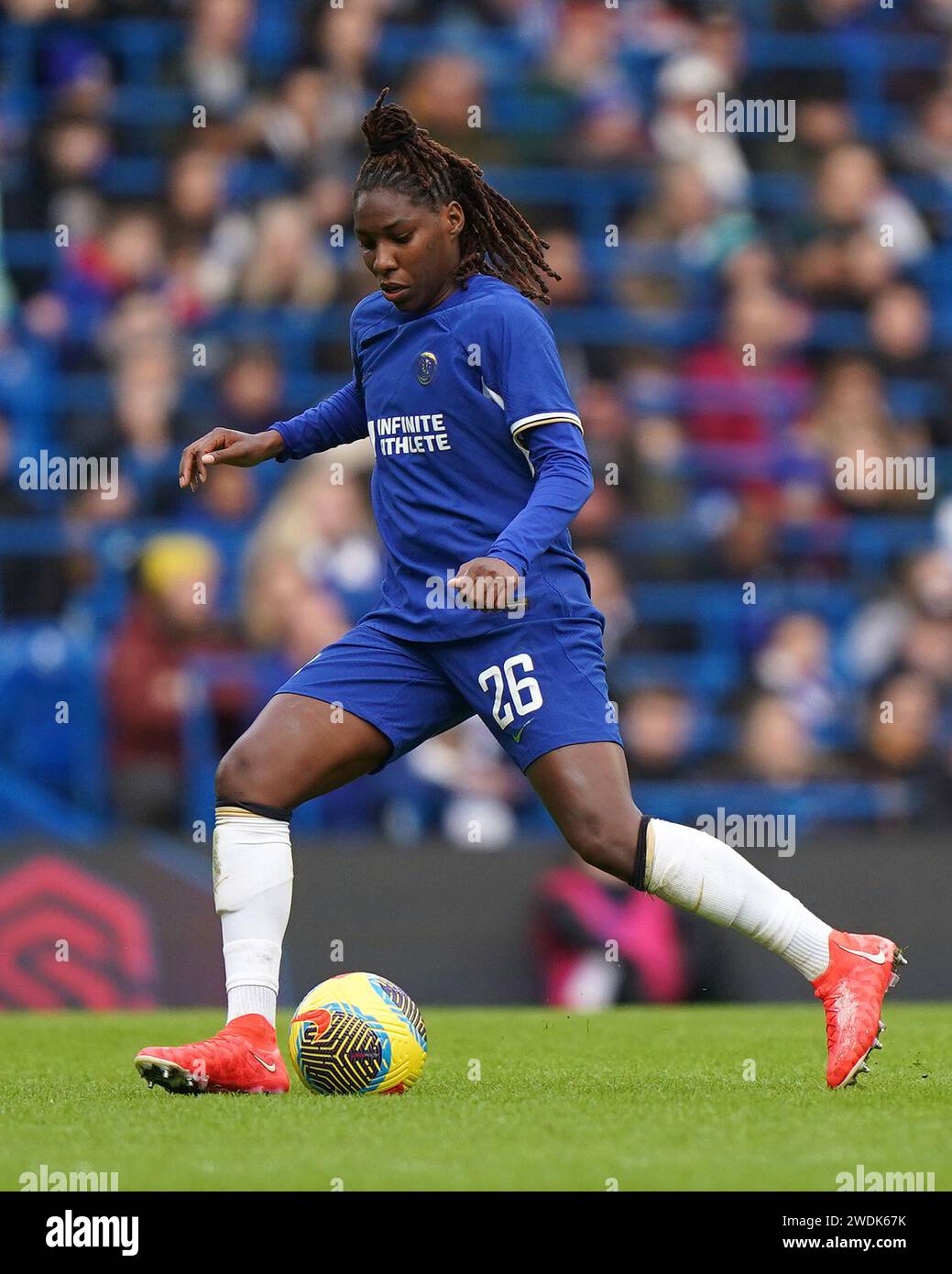 Chelsea’s Kadeisha Buchanan in action during the Barclays Women's Super League match at Stamford ...