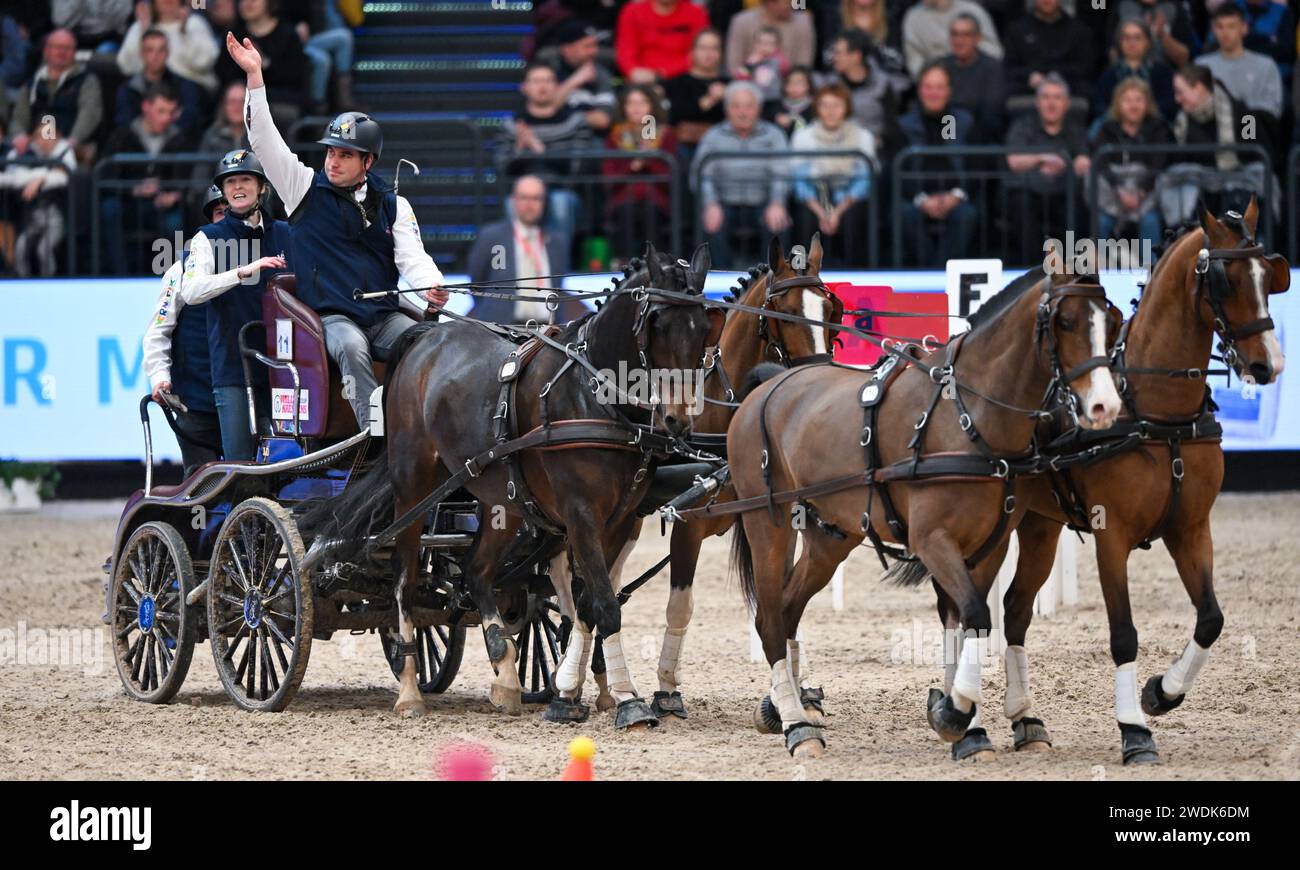 Leipzig, Germany. 21st Jan, 2024. Equestrian sport/driving, World Cup ...