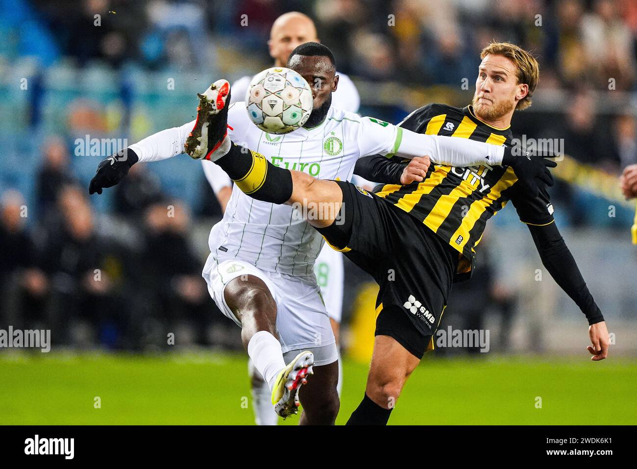 Arnhem, The Netherlands. 21st Jan, 2024. Arnhem - Lutsharel Geertruida of Feyenoord, Melle ...