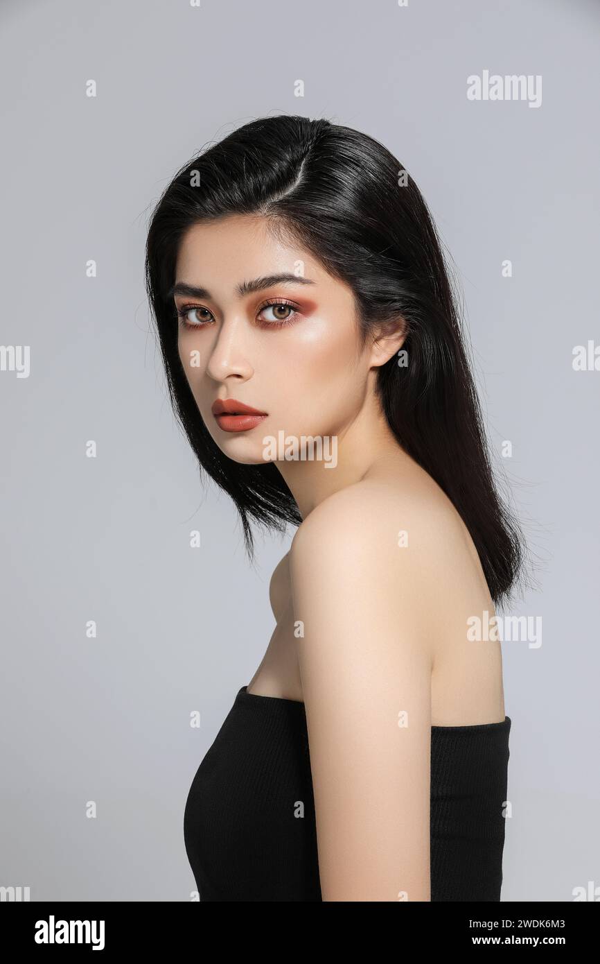 Beautiful Asian women's faces, faces for makeup, face cosmetics advertising, hi res Stock Photo ...