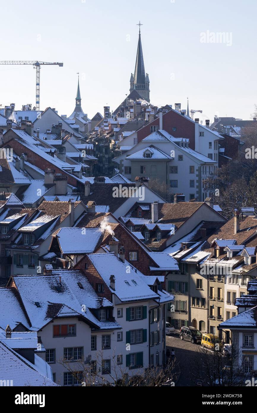 Bern. 20th Jan, 2024. This photo taken on Jan. 20, 2024 shows an urban ...