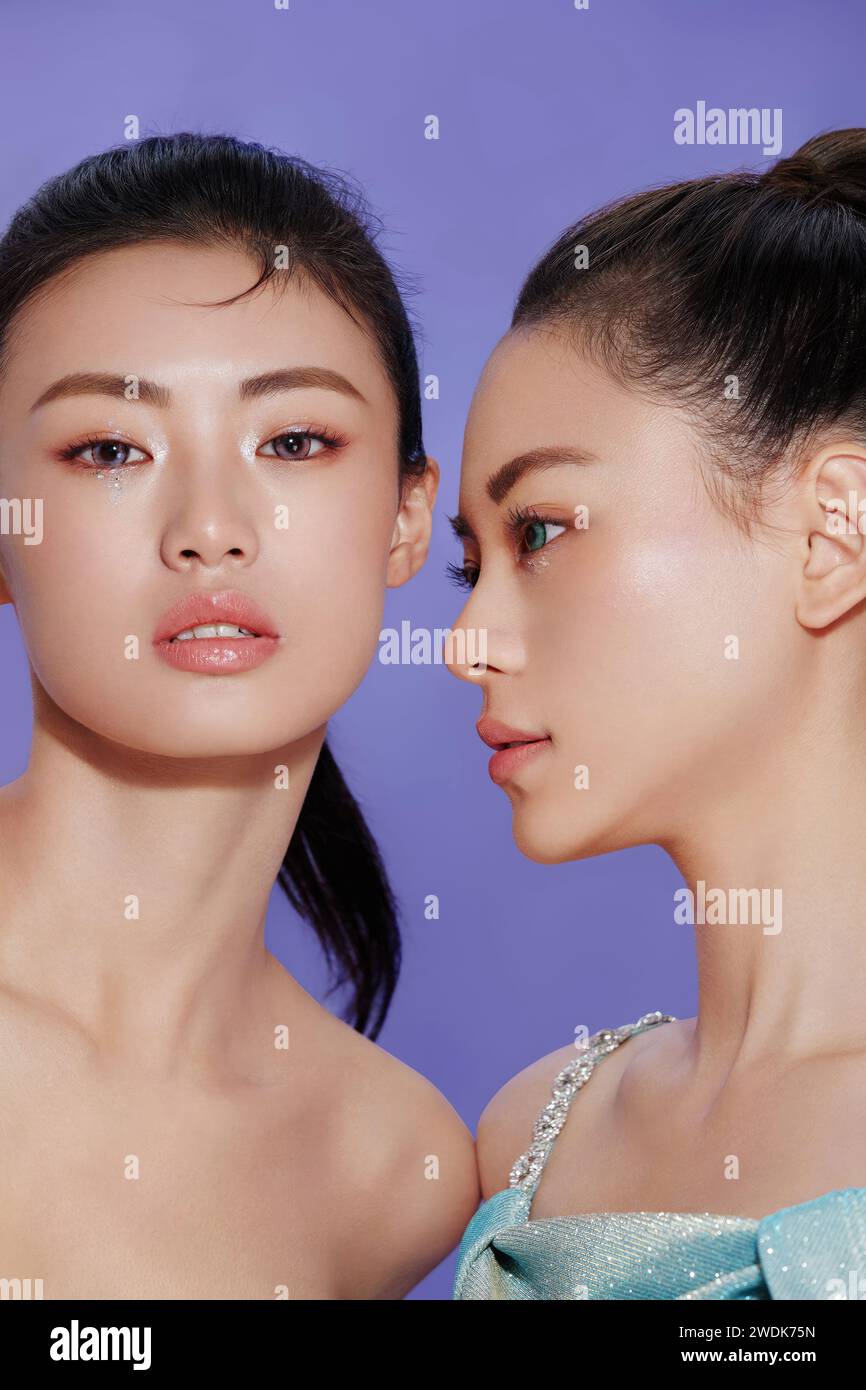 Beautiful Asian women's faces, faces for makeup, face cosmetics advertising, hi res Stock Photo ...