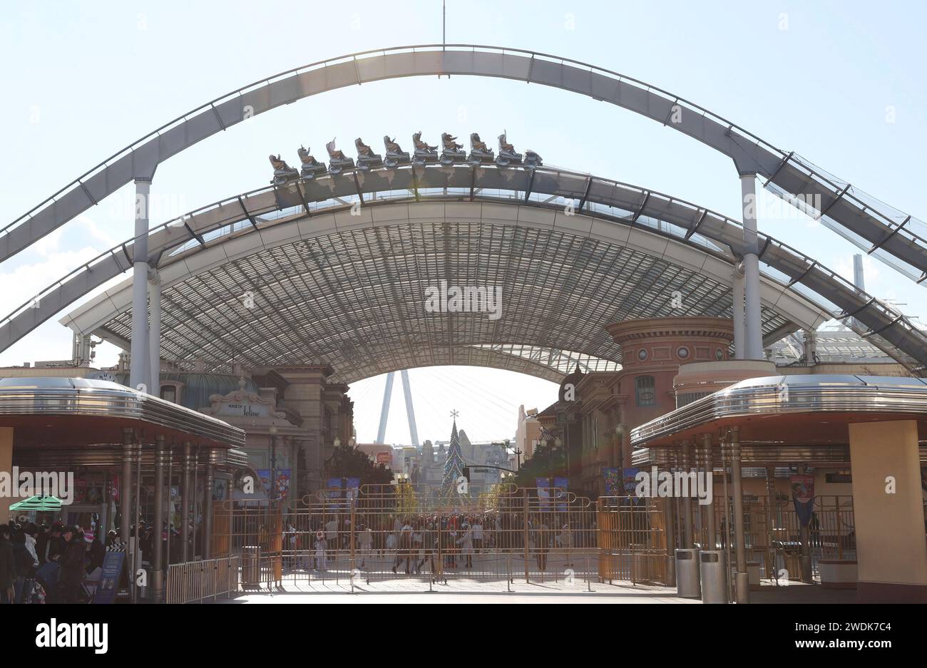 A photo shows Universal Studios Japan (USJ) in Osaka City, Osaka ...