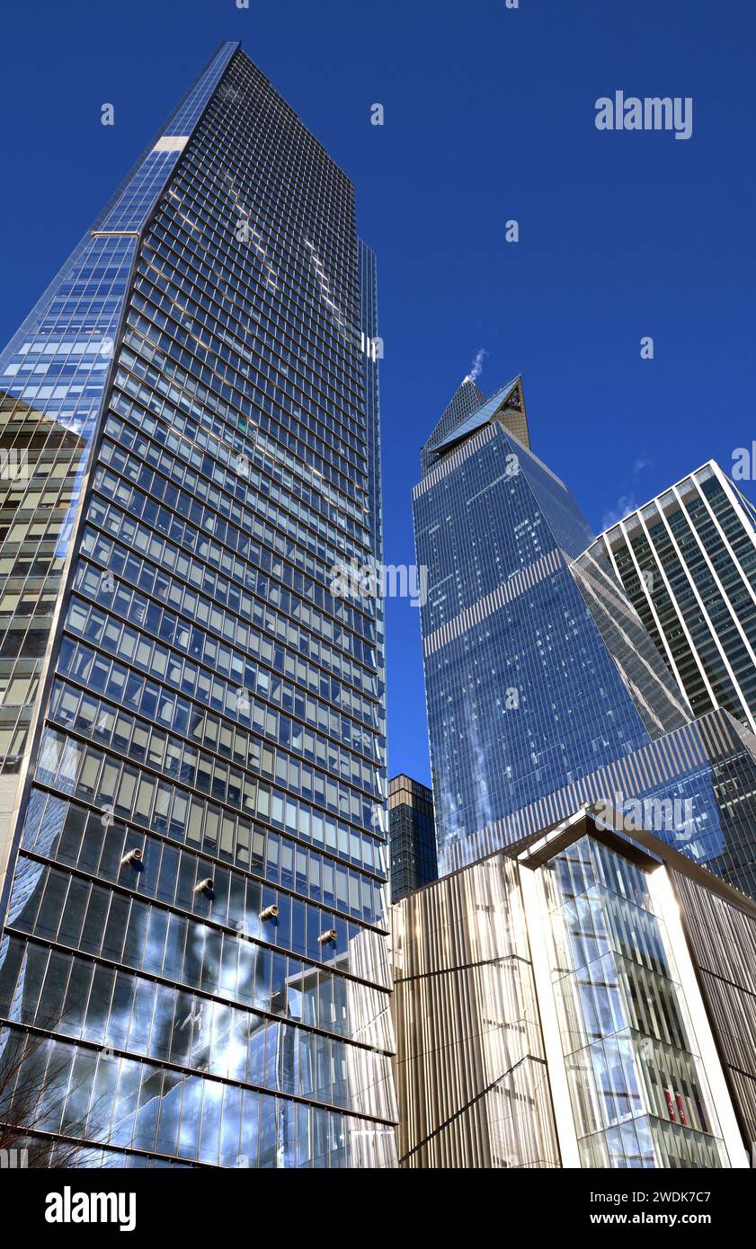 Famous skyscrapers with viewing platforms of Hudson Yards, neighborhood ...