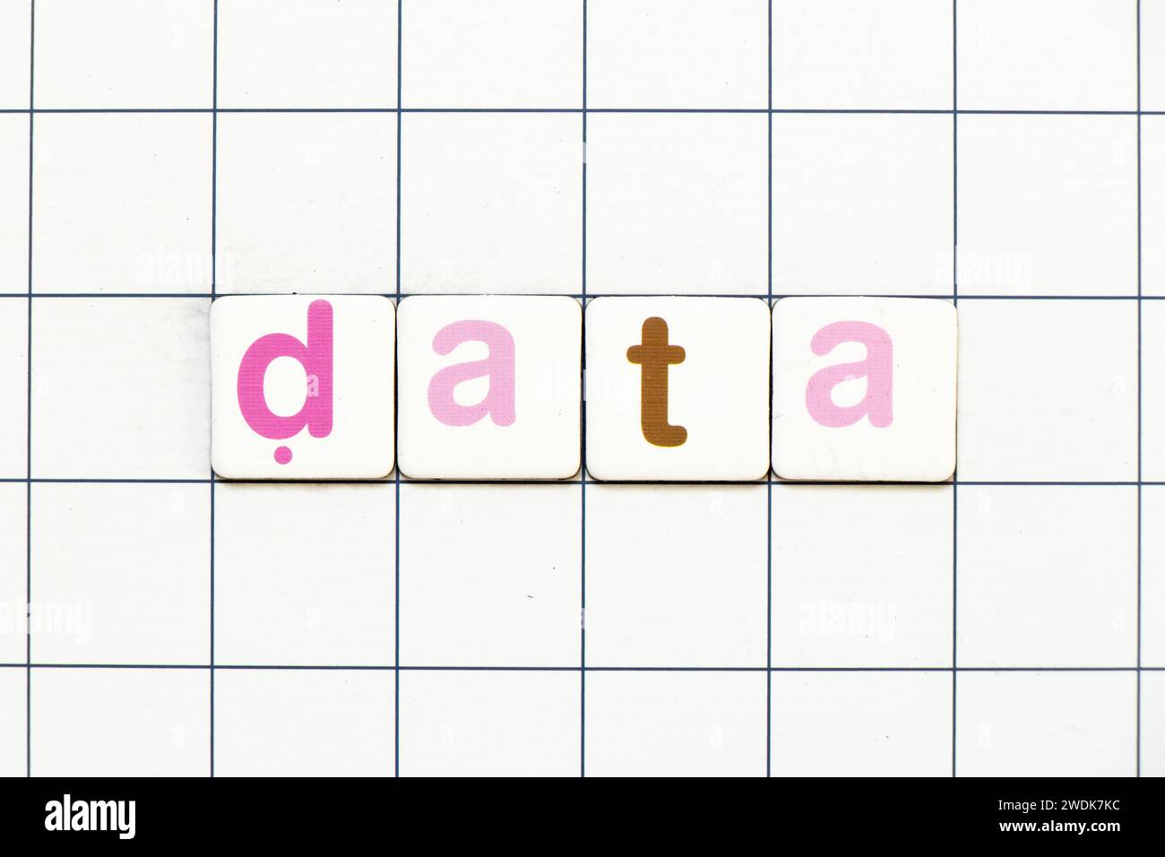 Colorful tile letter in word data on white grid background Stock Photo ...