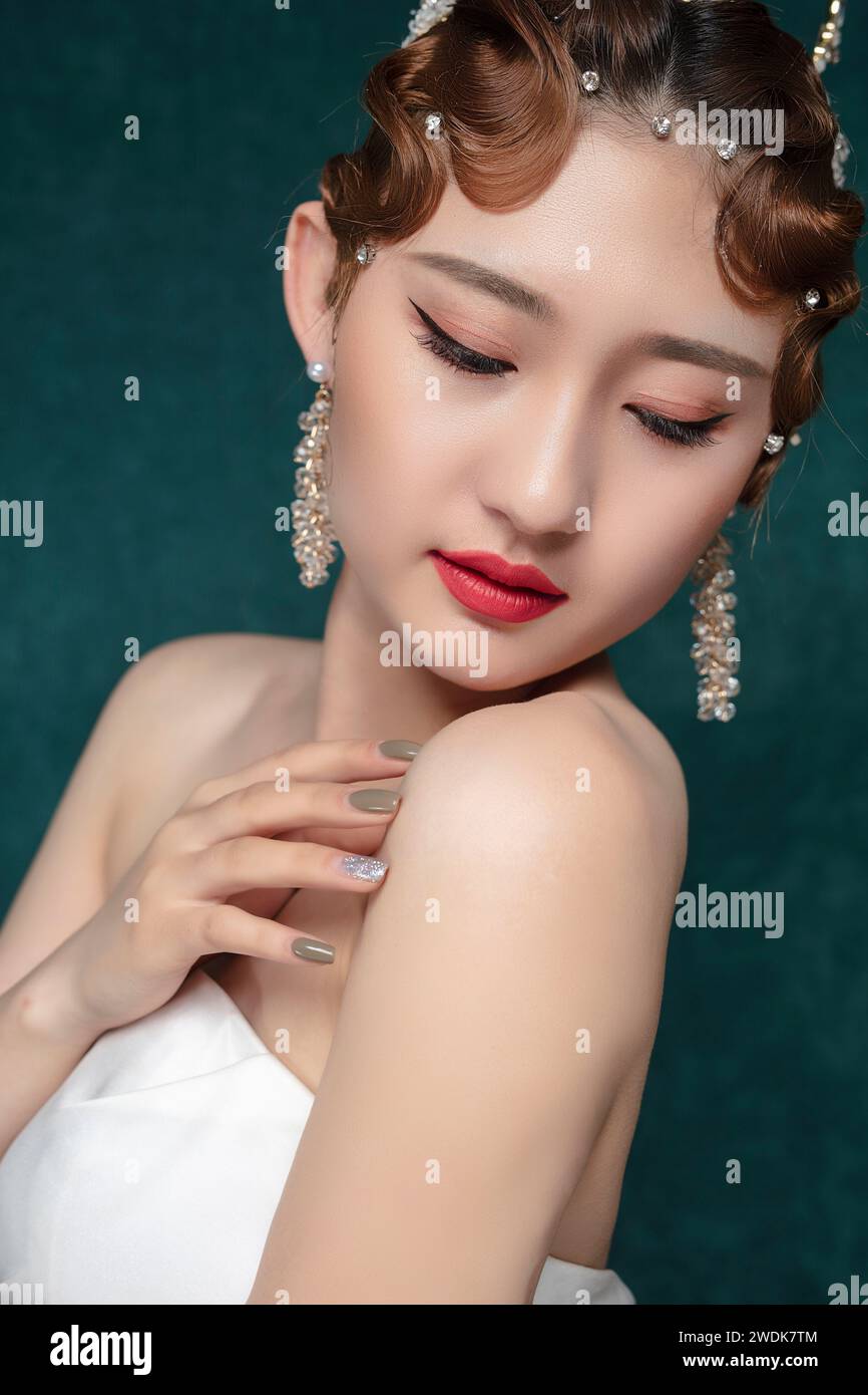 Beautiful Asian women's faces, faces for makeup, face cosmetics advertising, hi res Stock Photo ...