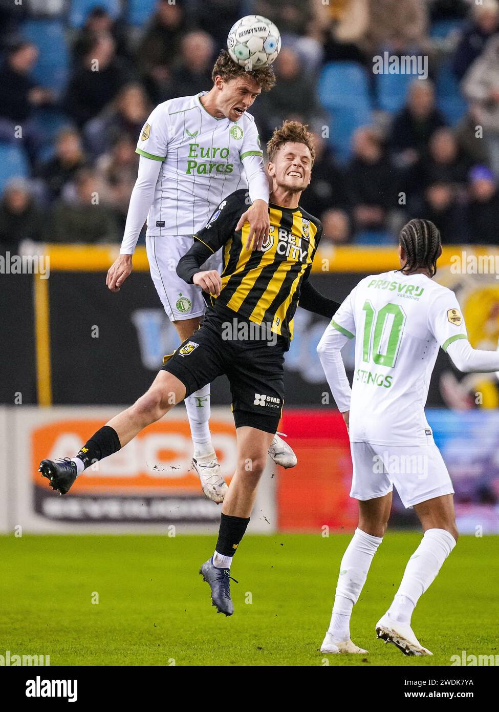 Arnhem, The Netherlands. 21st Jan, 2024. Arnhem - Mats Wieffer of Feyenoord, Andy Visser of ...