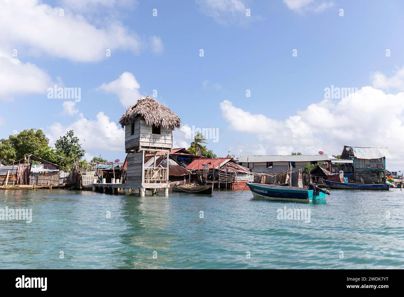 Traditional wooden houses of a village of Guna (Kuna) people in ...