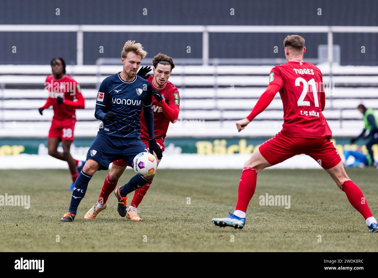 Zweikampf Lukas Daschner (VfL Bochum, #13), Noah Katterbach (1. FC K?ln ...