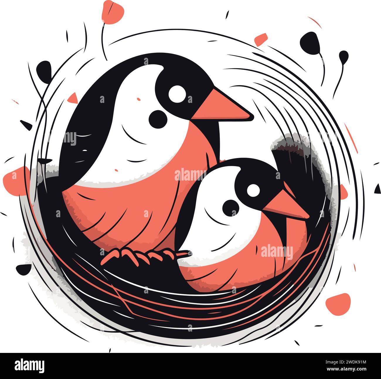 Birds on a circle Stock Vector Images - Alamy
