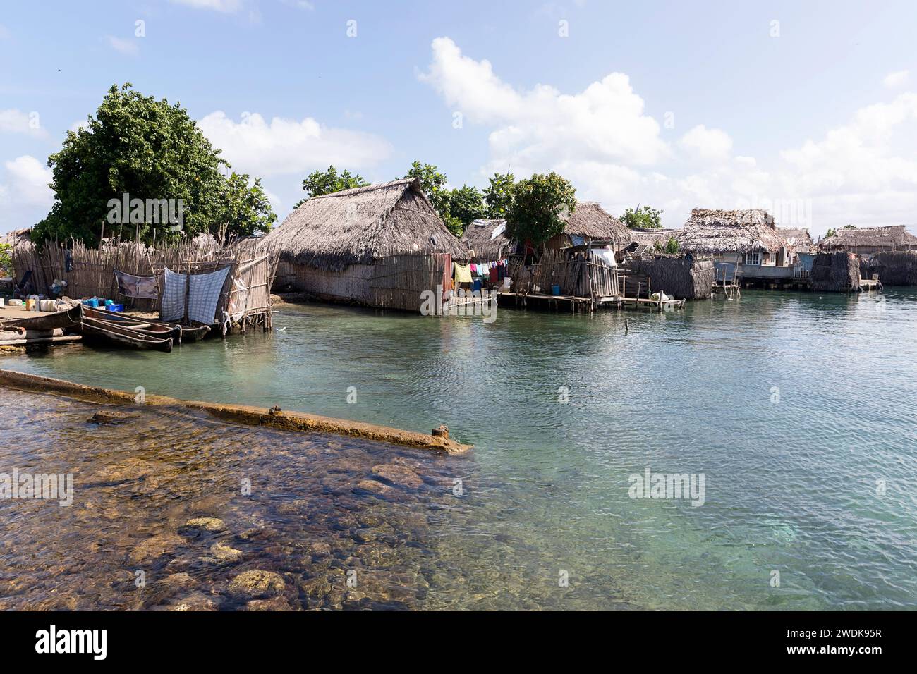 Traditional wooden houses of a village of Guna (Kuna) people in ...