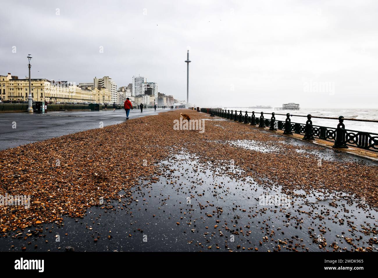 Hove Promenade, City of Brighton & Hove, East Sussex, UK. Stones thrown ...
