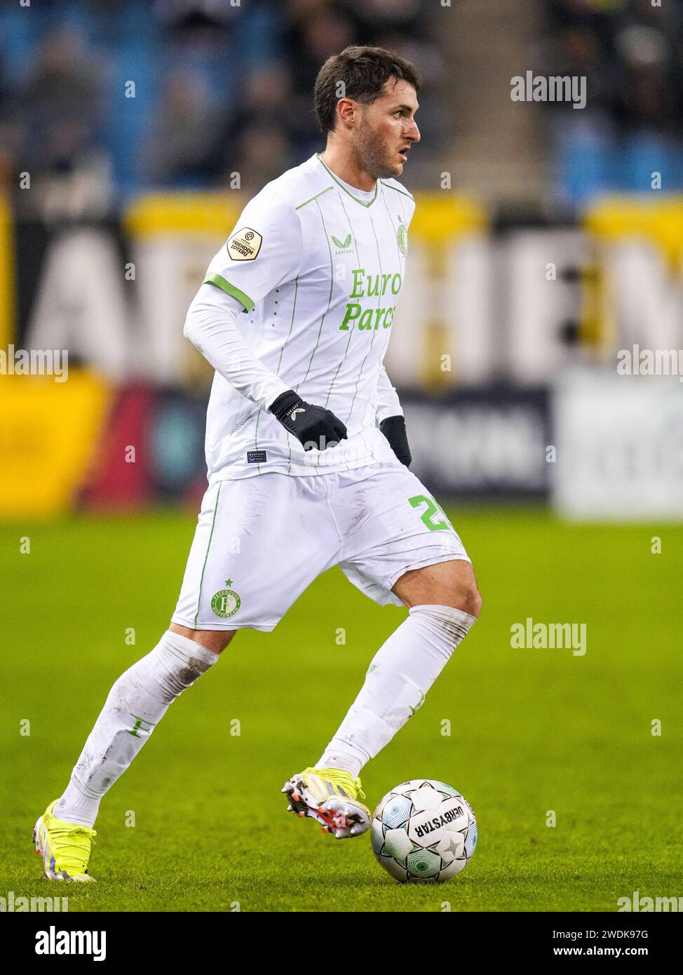Arnhem, The Netherlands. 21st Jan, 2024. Arnhem - Santiago Gimenez of Feyenoord during the ...
