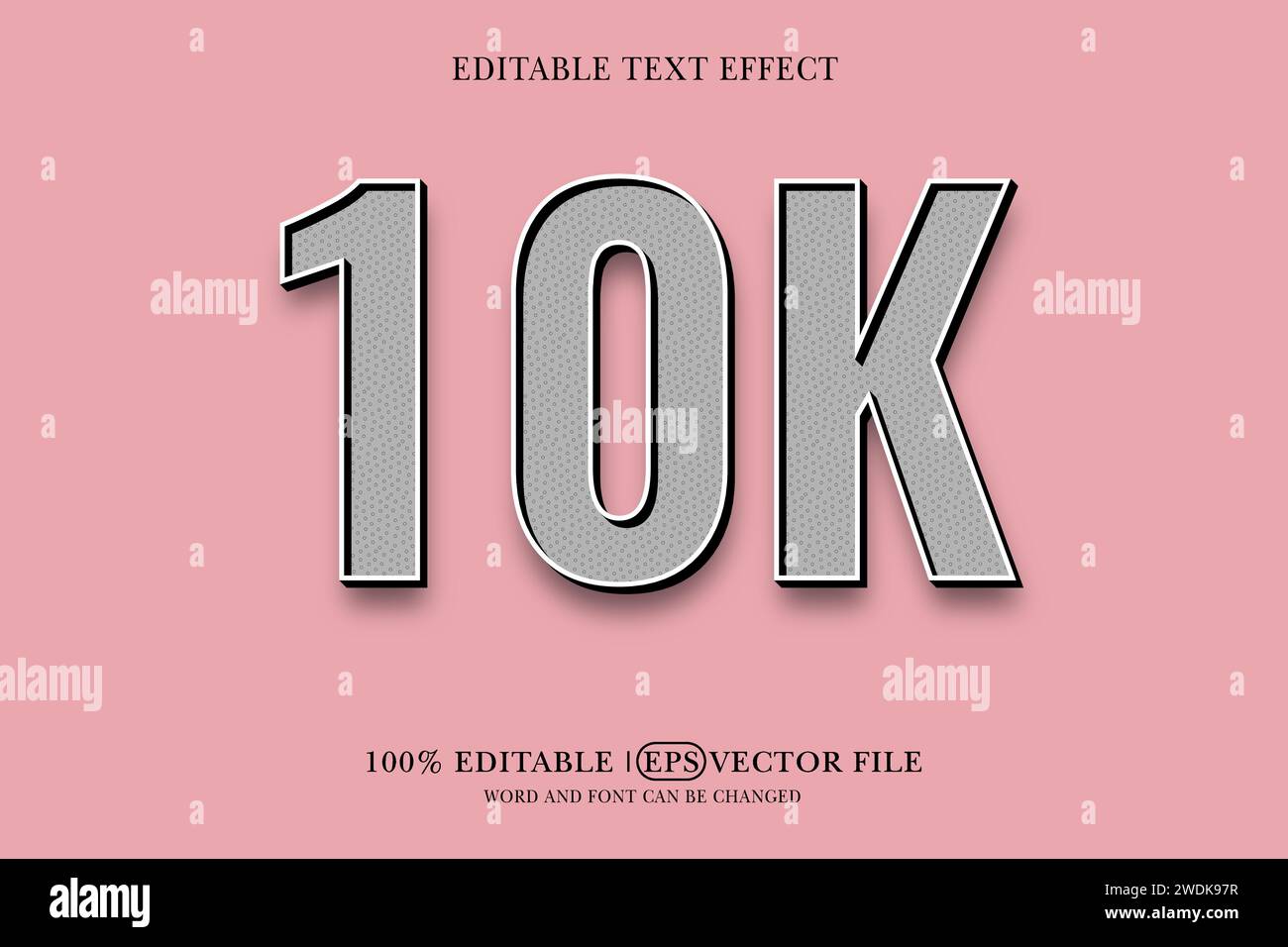Text effect with editable 10K 3D style Stock Vector Image & Art - Alamy