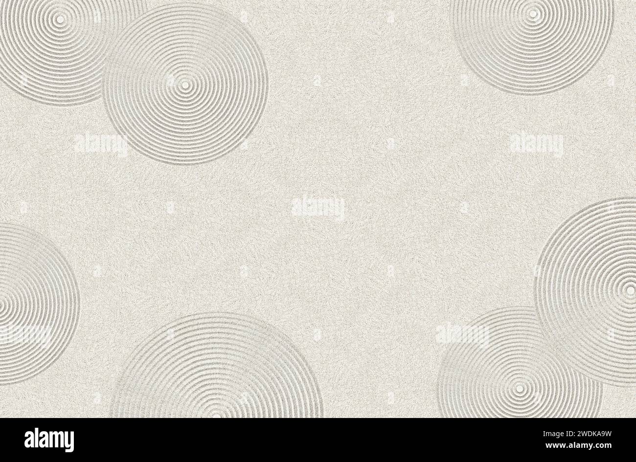 Zen circle pattern in white sand Stock Photo - Alamy