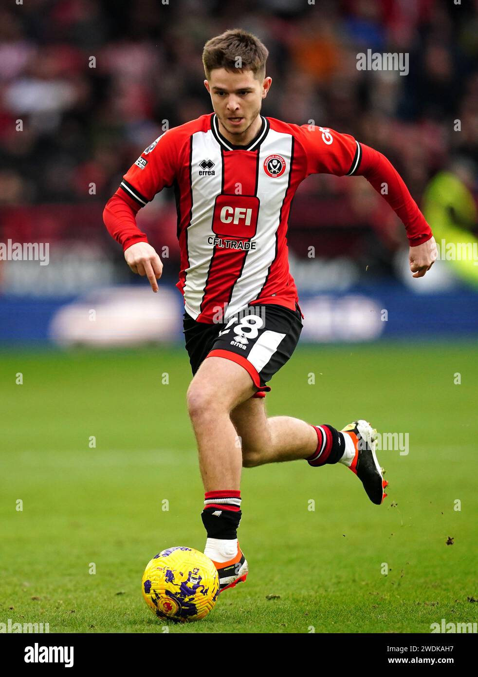 Sheffield United's James McAtee in action during the Premier League ...