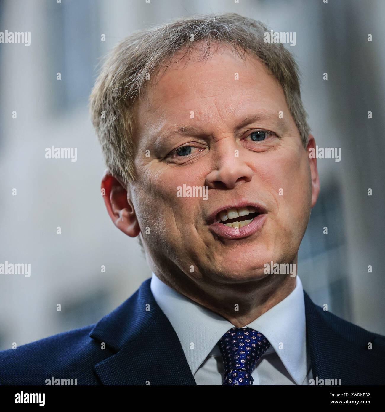 London, UK. 21st Jan, 2024. Grant Shapps, MP, Secretary of State for Defence, is seen at the BBC ...