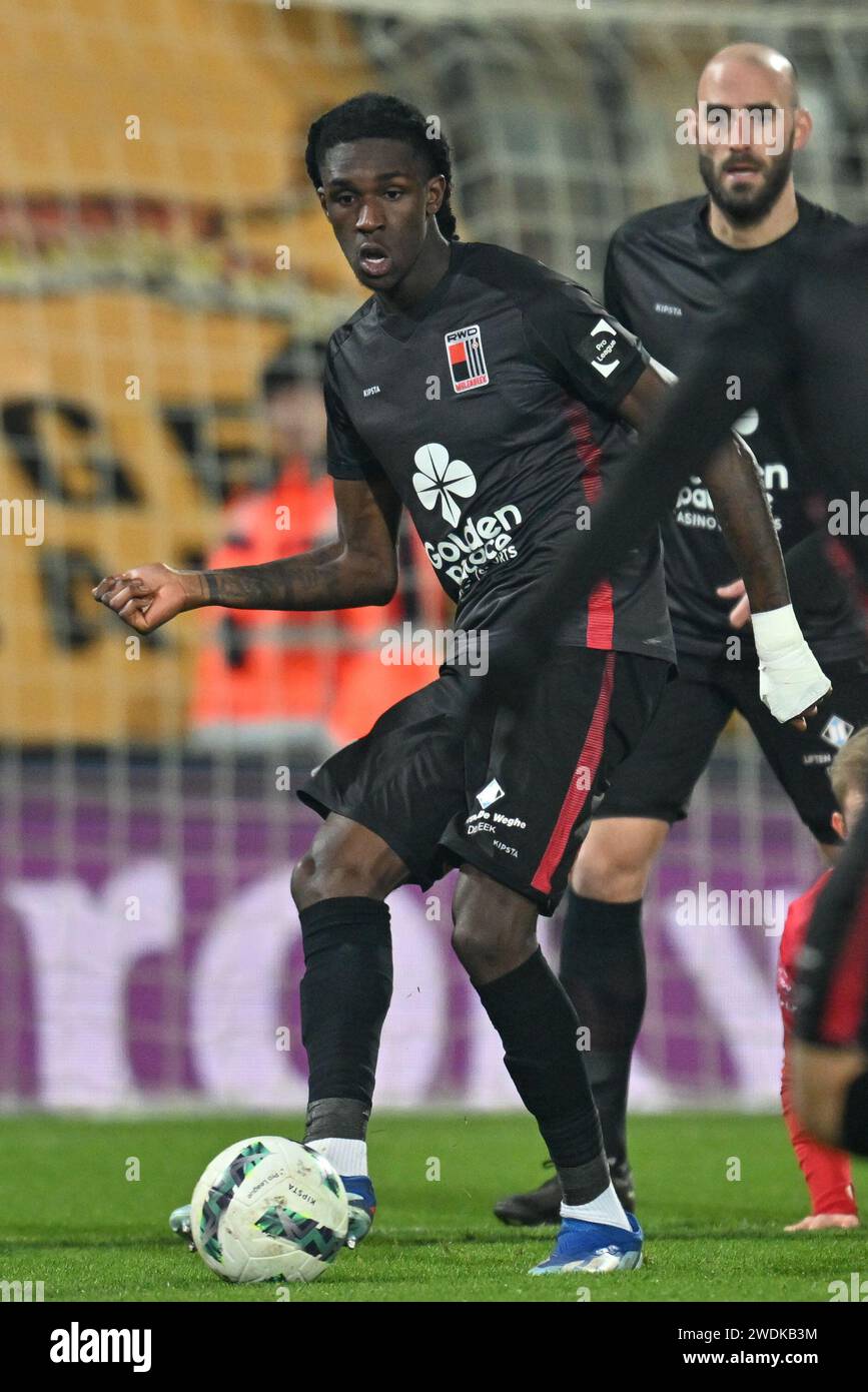 Oostende, Belgium. 17th Jan, 2024. Pierre Dwomoh (6) of RWDM pictured ...