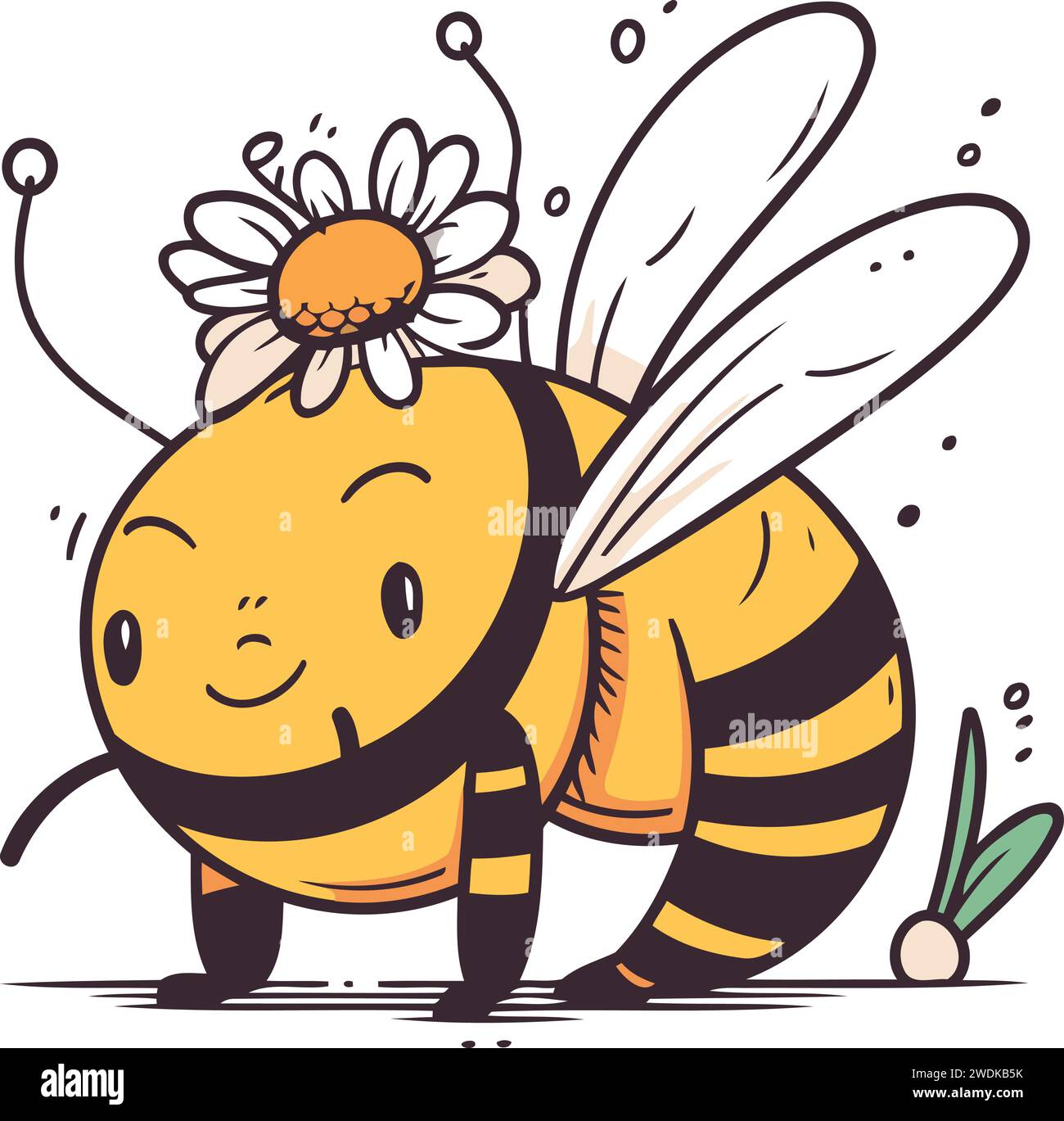 Bee an flower Stock Vector Images - Alamy