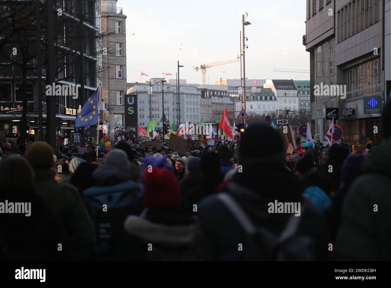 Hamburg, Germany - 01 19 2024, "Hamburg steht auf!" ("Hamburg stands up ...