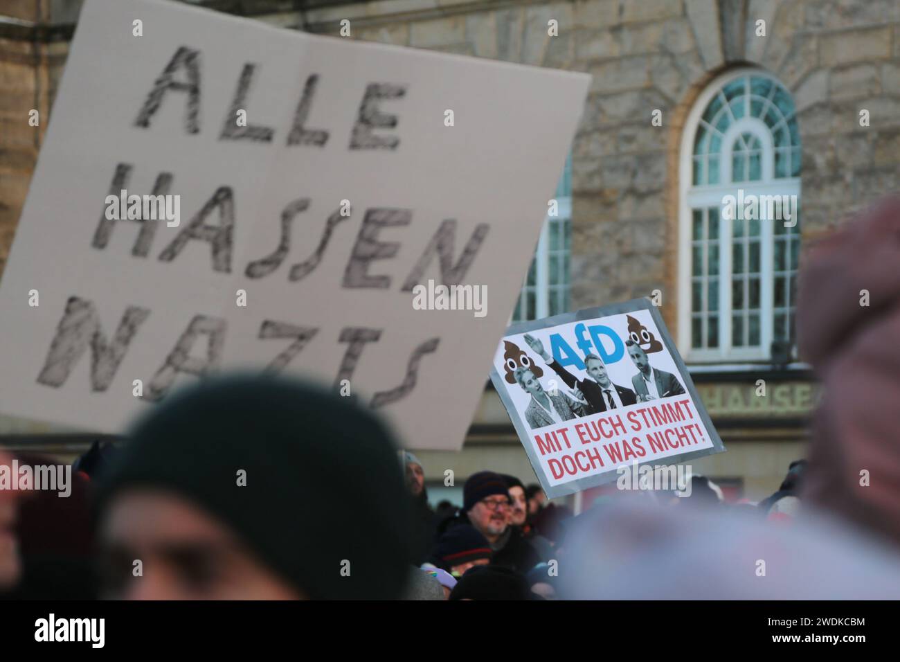 Hamburg, Germany - 01 19 2024, "Hamburg steht auf!" ("Hamburg stands up ...