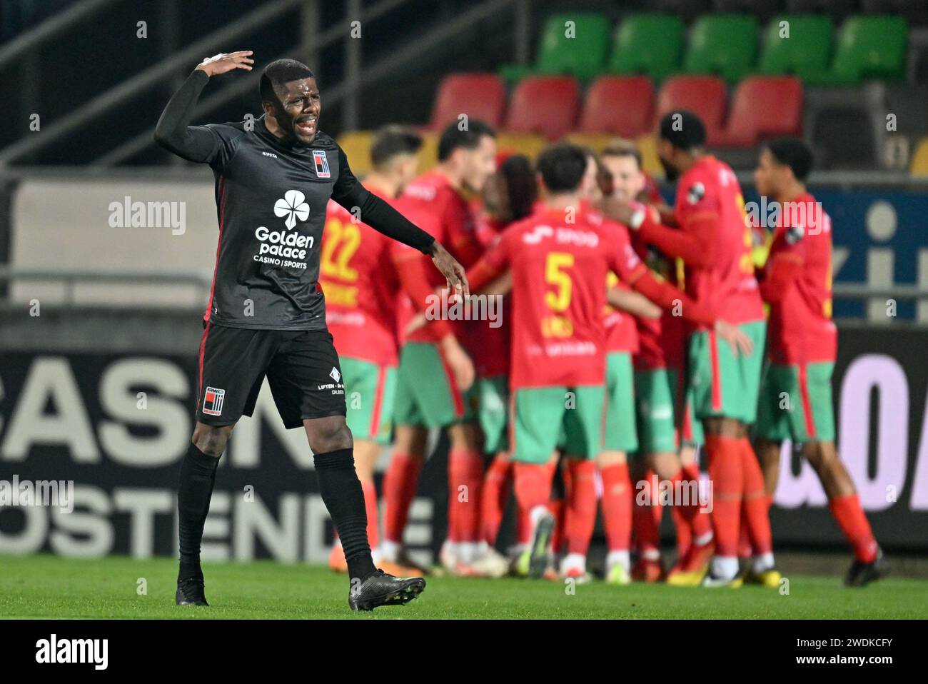 Oostende, Belgium. 17th Jan, 2024. Felipe Abner (26) of RWDM looking ...