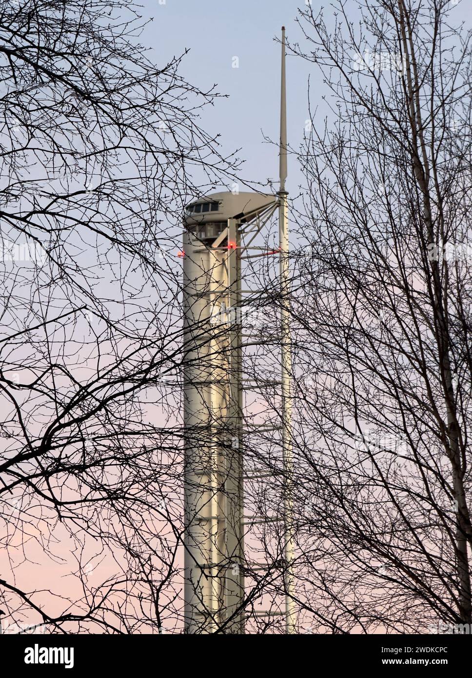 Glasgow science centre tower viewed through trees Stock Photo - Alamy