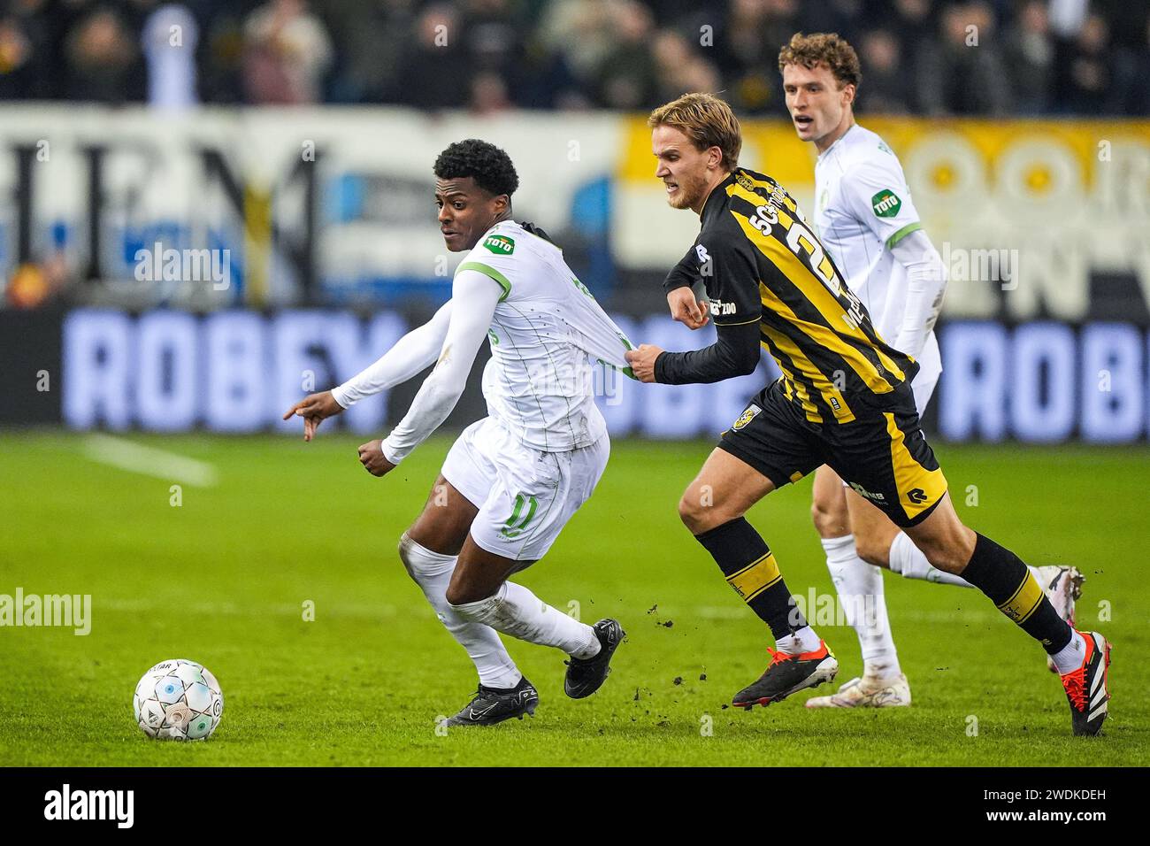 Arnhem, The Netherlands. 21st Jan, 2024. Arnhem - Javairo Dilrosun of Feyenoord, Melle ...