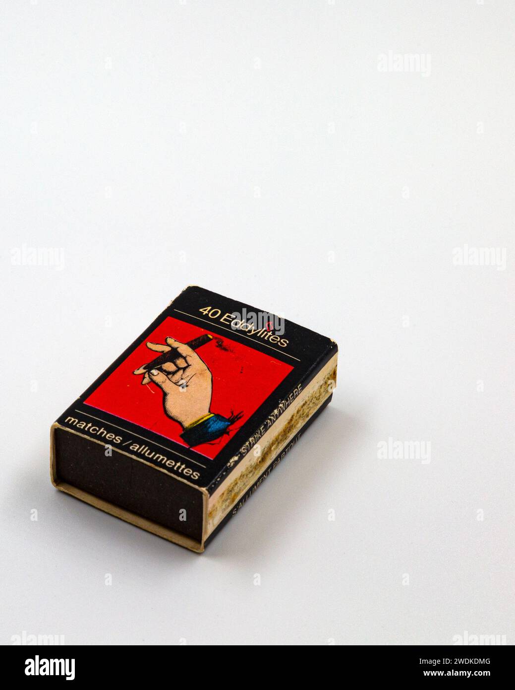 Box of Eddy matches on white background Stock Photo - Alamy