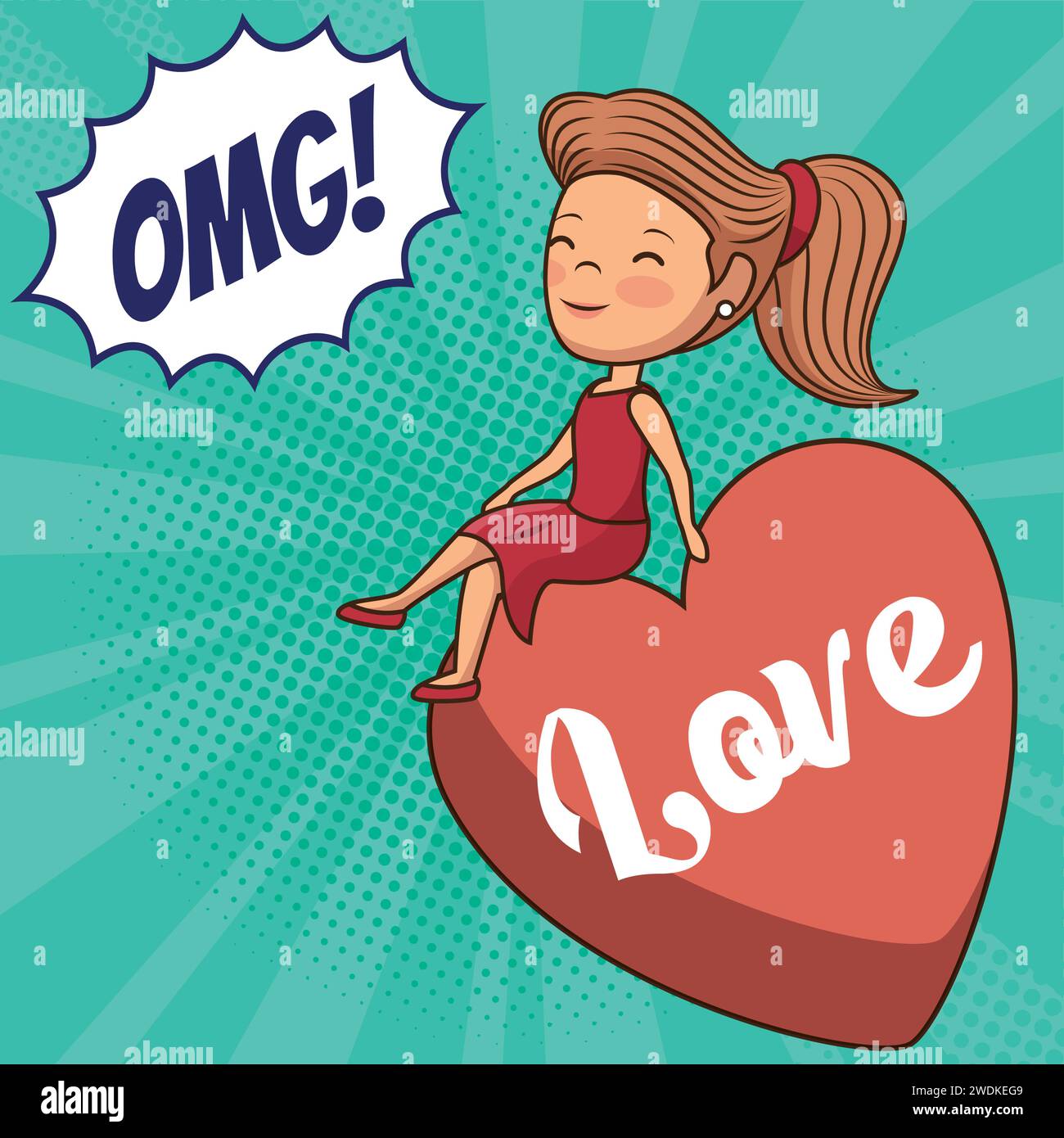 cute girl pop art style vector image Stock Vector Image & Art - Alamy
