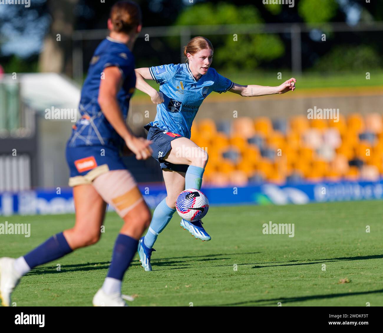 Sydney, Australia. 21st Jan, 2024. Cortnee Vine of Sydney FC controls ...