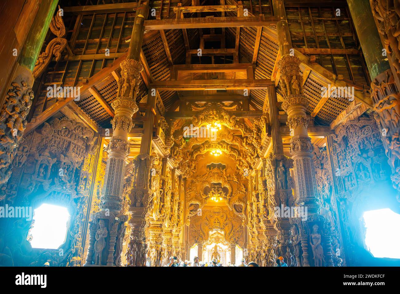 Pattaya, Thailand - December 31, 2023: Interior of Sanctuary of Truth ...