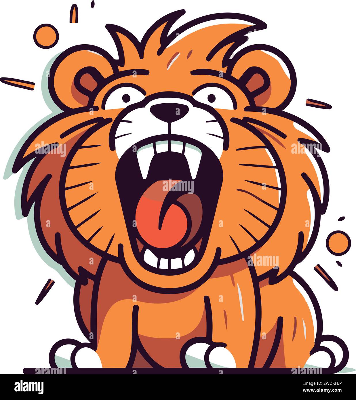 Lion with mouth open drawing Stock Vector Images - Alamy