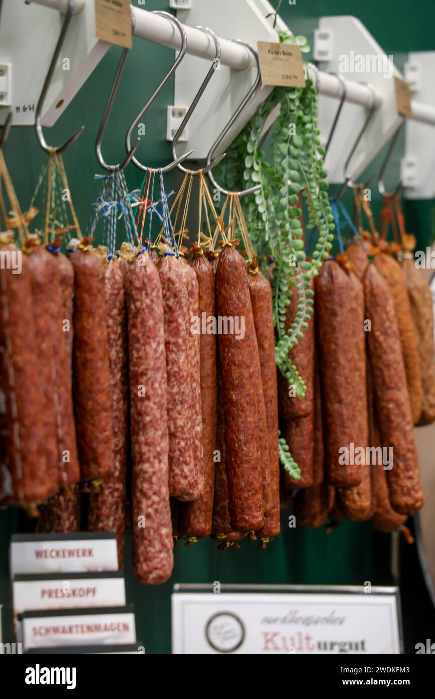 Internationale Grüne Woche 2024. Wurstspezialität aus Nordhessen. Die ...