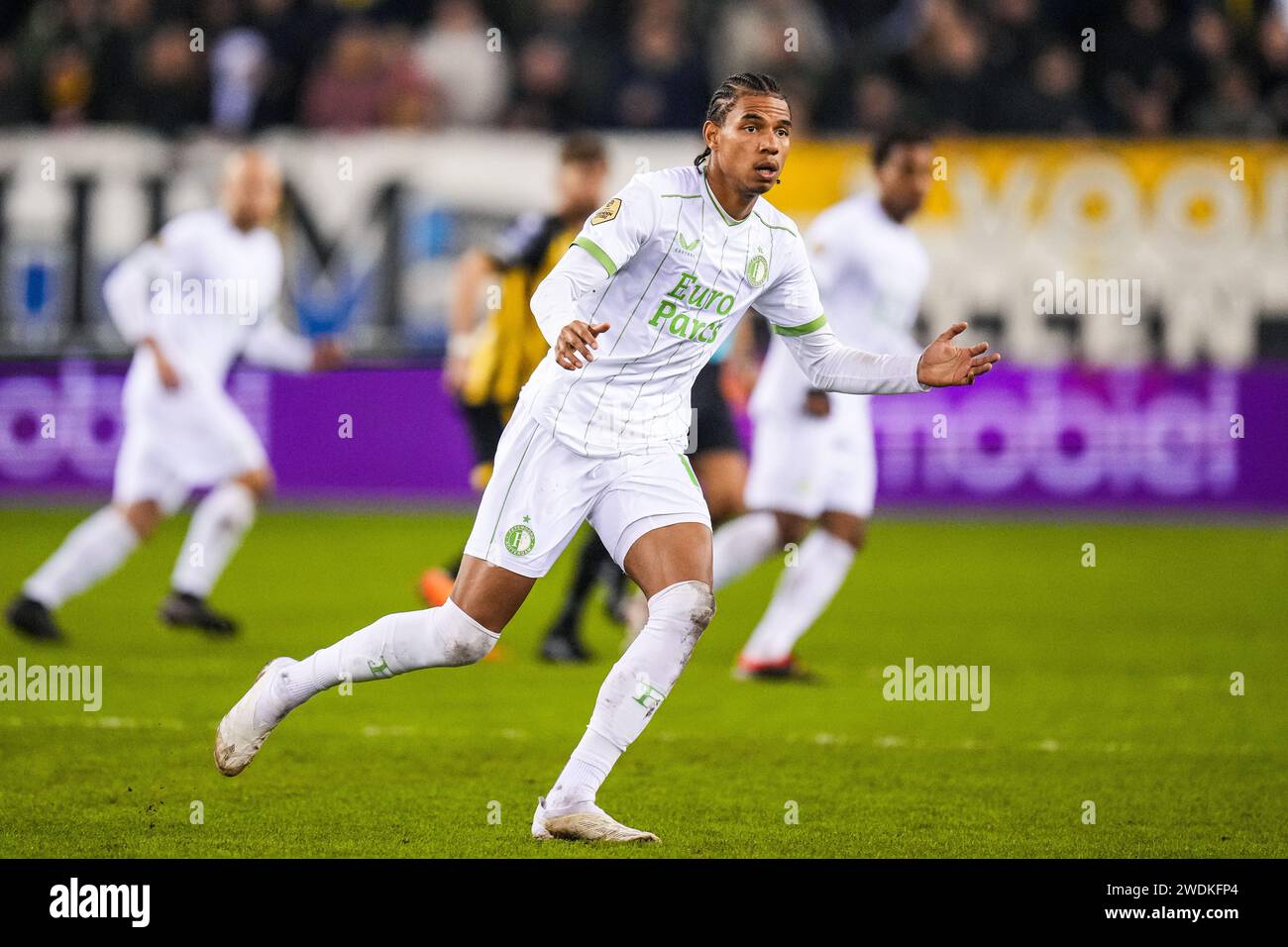 Arnhem, The Netherlands. 21st Jan, 2024. Arnhem - Calvin Stengs of Feyenoord during the ...
