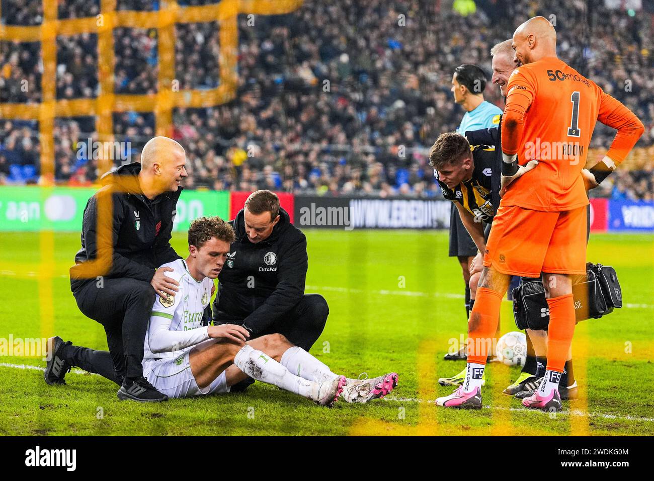Arnhem, The Netherlands. 21st Jan, 2024. Arnhem - Mats Wieffer of Feyenoord during the ...